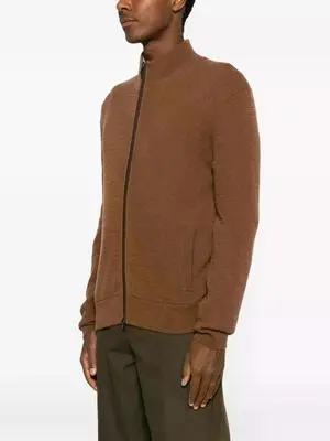 Canali Ribbed-knit Zip-up Sweater