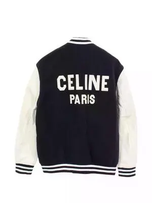 Celine 2000s Teddy Logo Bomber Jacket