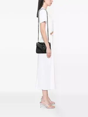 Saint Laurent 2016 Medium Chevron Sheepskin Monogram College Satchel