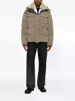 MOORER Shearling Collar Padded Jacket