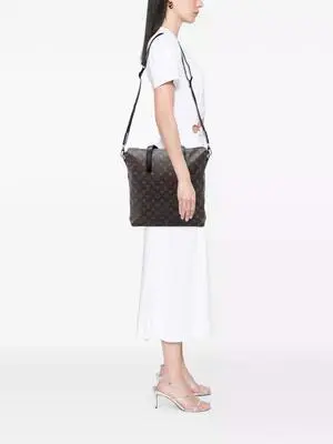 LOUIS VUITTON Monogram Macassar Kitan Satchel - Brown