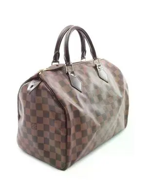 LOUIS VUITTON Damier Ebene Speedy Handbag - Brown