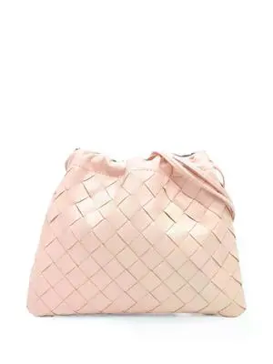 Bottega Veneta 2012-2026 Small Nappa Intrecciato Dustbag Drawstring Crossbody Bag - Pink
