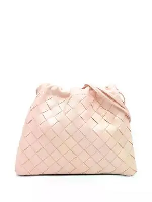 Bottega Veneta Bottega Veneta Small Nappa Intrecciato Drawstring Crossbody Bag Pink