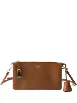 Prada Saffiano Leather Smartphone Pouch - Brown
