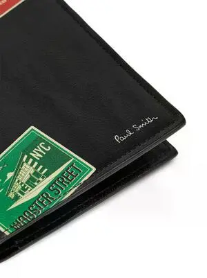 Paul Smith Hotel Stickers Leather Passport Holder