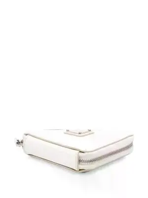 Prada 2013-2026 Mini Brushed Leather Triangle Chain Pouch Crossbody Bag