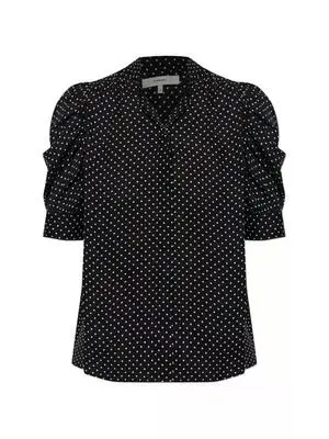 FRAME Polka-dot Puff Sleeve Blouse