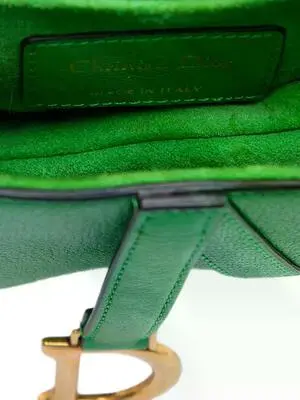 Dior Micro Goatskin Saddle Bag Satchel - Green