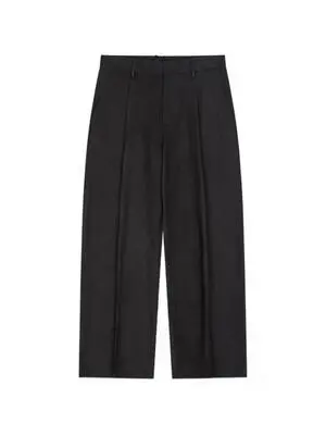 LANEUS Belt-loop Pleated Trousers - Black