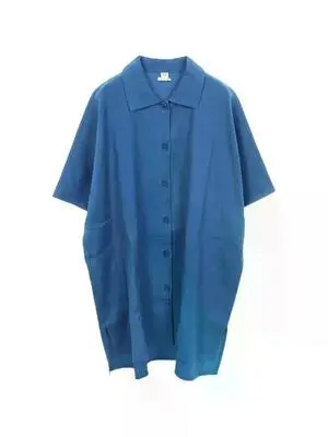 Hermès 2000s Chaine D'ancre Button Shirt Mini Dress - Blue