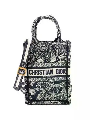 Dior Embroidered Canvas Mini Book Tote Phone Bag