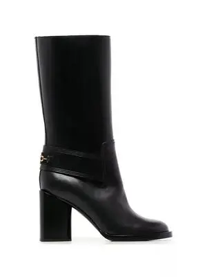 FERRAGAMO Gancio Detail Block Heel Boots