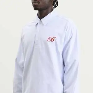BOUND Half Button Script Oxford Shirt