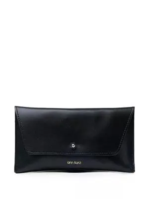 ANN KURZ Mini Envelope Logo-detail Wallet - Black
