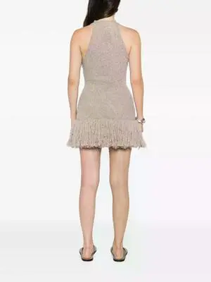 ELY ELY Fringe-trim Ribbed-knit Mini Dress