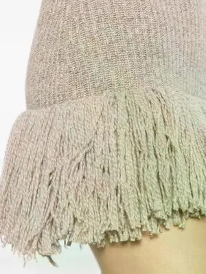 ELY ELY Fringe-trim Ribbed-knit Mini Dress