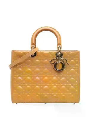 Dior 2012 Large Patent Cannage Lady Satchel - Neutrals