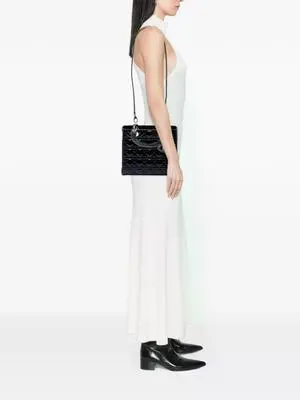 Dior 2012 Medium Patent Cannage Lady Satchel - Black