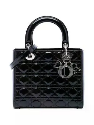Dior Patent Cannage Lady Satchel - Black