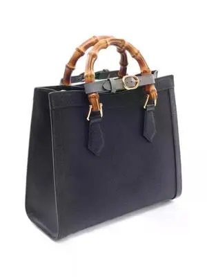 Gucci 2016-2026 Medium Calfskin Bamboo Diana Satchel - Black
