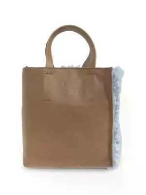 Marni Shearling Leather Tote Bag - Blue