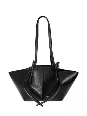 Yuzefi Mochi Knotted Leather Satchel Bag - Black
