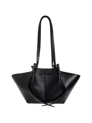 Yuzefi Mochi Knotted Leather Satchel Bag - Black