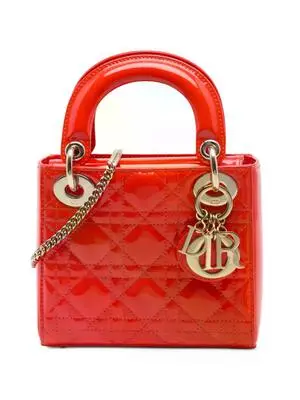 Dior Mini Patent Cannage Lady Satchel - Orange