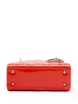 Dior Mini Patent Cannage Lady Satchel - Orange