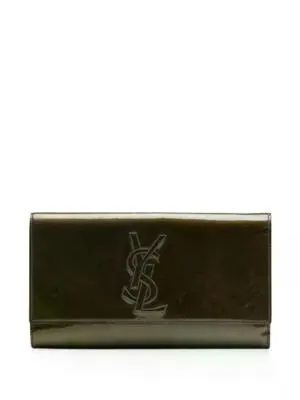 Saint Laurent 2000-2012 Large Patent Belle De Jour Clutch Bag - Green