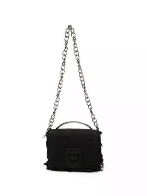 MSGM Bouclé Frayed-edge Mini Shoulder Bag