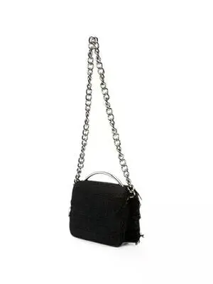 MSGM Bouclé Frayed-edge Mini Shoulder Bag