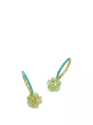 Irene Neuwirth Peridot And Chrysoberyl Flower Earrings