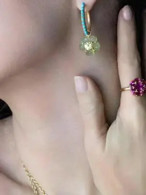 Irene Neuwirth Peridot And Chrysoberyl Flower Earrings