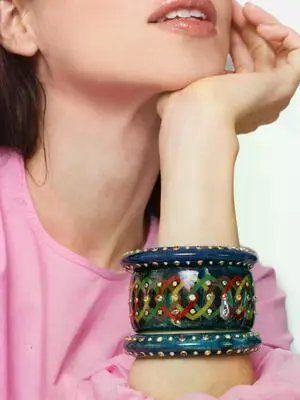 Mark Davis Lattice Multi Gems Bangle
