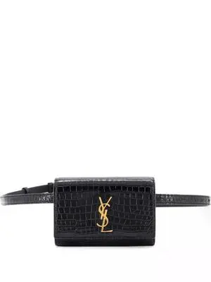 Saint Laurent Classic Monogram Kate Crocodile Embossed Leather Mini Belt Bag