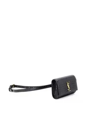 Saint Laurent Classic Monogram Kate Crocodile Embossed Leather Mini Belt Bag