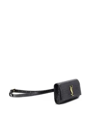 Saint Laurent Classic Monogram Kate Crocodile Embossed Leather Mini Belt Bag