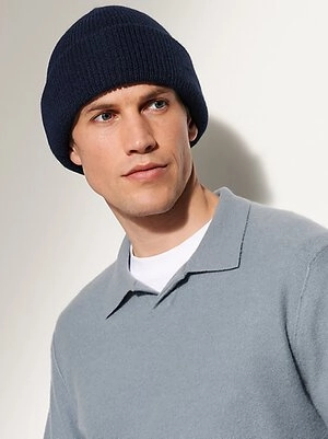 Overland Double Knit Baby Alpaca Wool Beanie - Navy