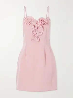 Magda Butrym Ruffled Cotton And Silk-blend Mini Dress