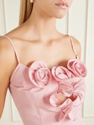 Magda Butrym Ruffled Cotton And Silk-blend Mini Dress
