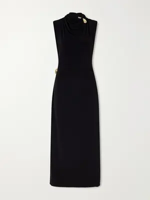 Altuzarra Betsy Embellished Stretch-jersey Midi Dress - Black