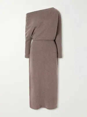 Altuzarra Kasos Asymmetric Cashmere Maxi Dress - Brown