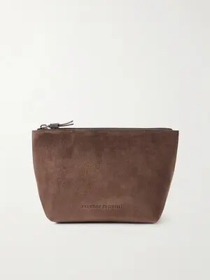 Brunello Cucinelli Suede Cosmetic Case - Brown