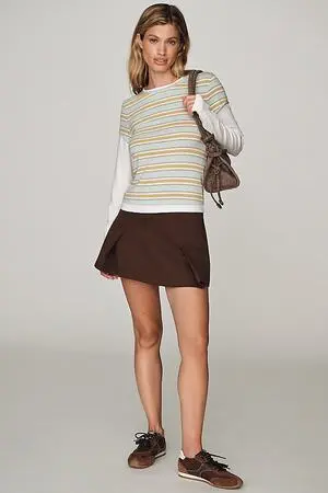 Anthropologie Evan Long-sleeve Twofer Top - Blue Stripe