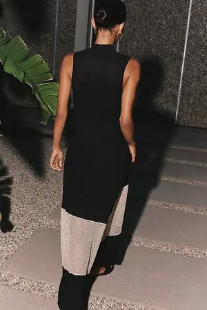 Anthropologie Sheer Panel Midi Dress