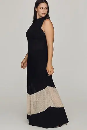 Anthropologie Sheer Panel Midi Dress