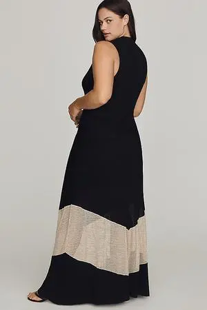Anthropologie Sheer Panel Midi Dress
