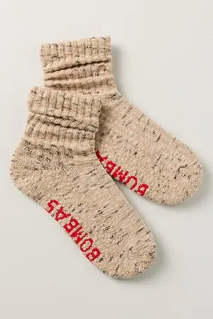BOMBAS Spaced-Out Half-Calf Socks Fawn